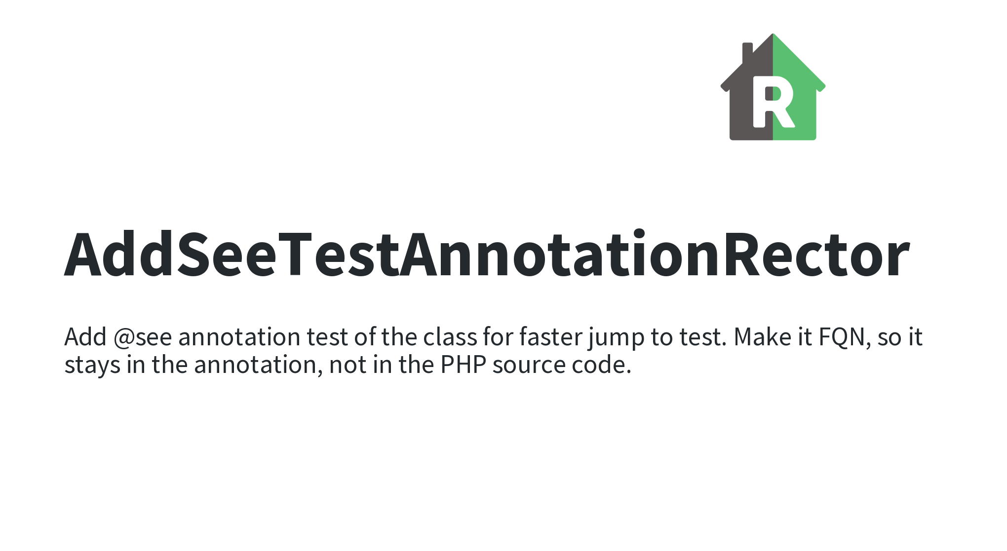 AddSeeTestAnnotationRector | Rector - Automated Way to Instantly ... AddSeeTestAnnotationRector | Rector - Automated Way to Instantly ...