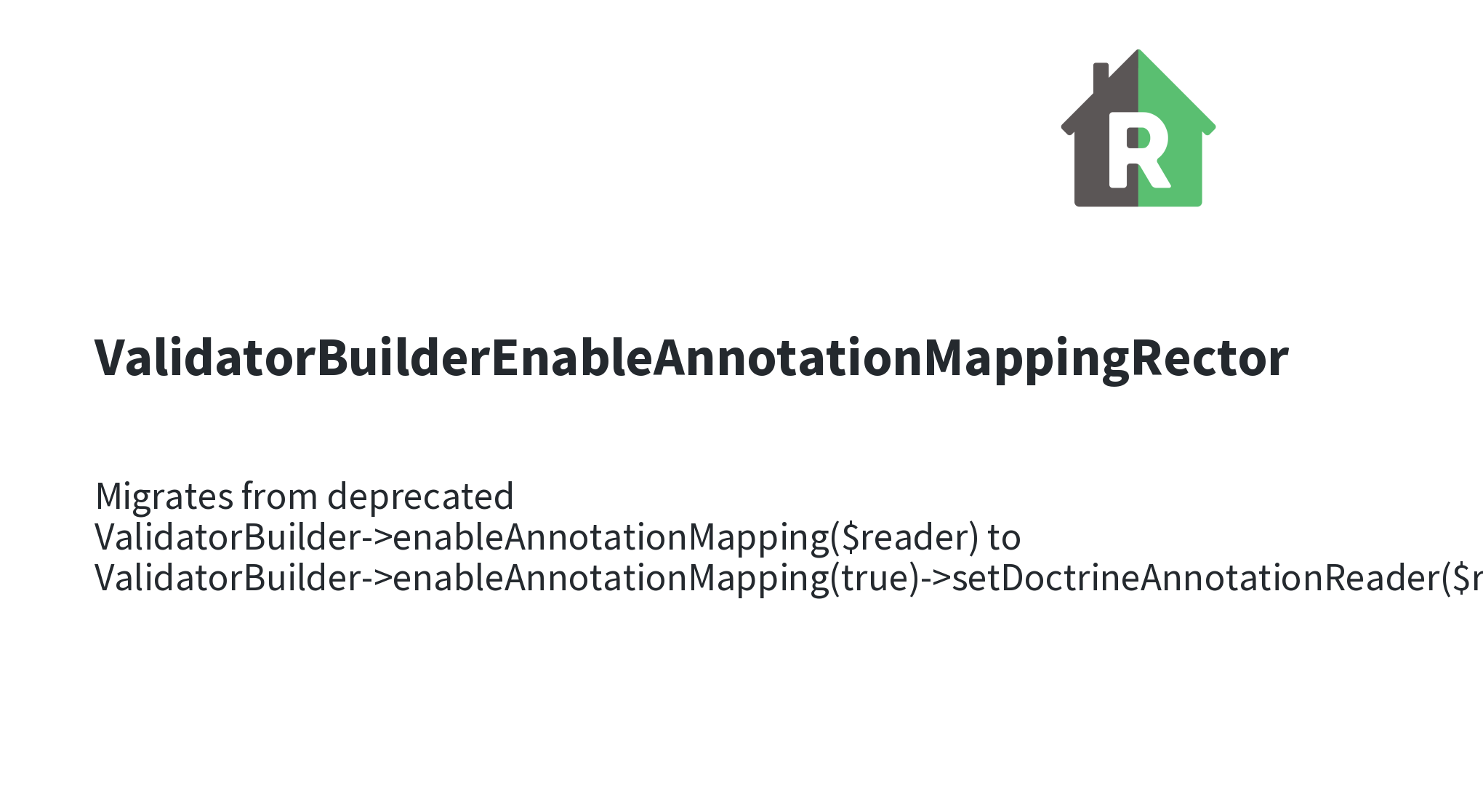 Validatorbuilderenableannotationmappingrector Rector Automated Way To Instantly Upgrade And